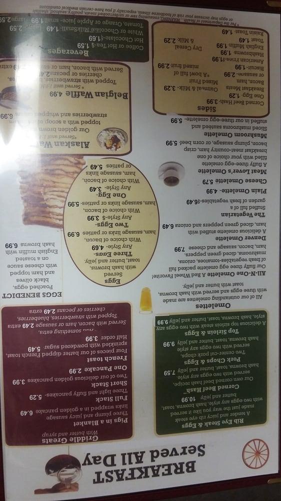 Menu at Red Wheel Restaurant, Rantoul