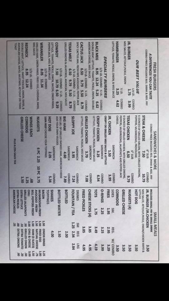 Menu at Black Meg 43 restaurant, Killeen, E Rancier Ave #3731