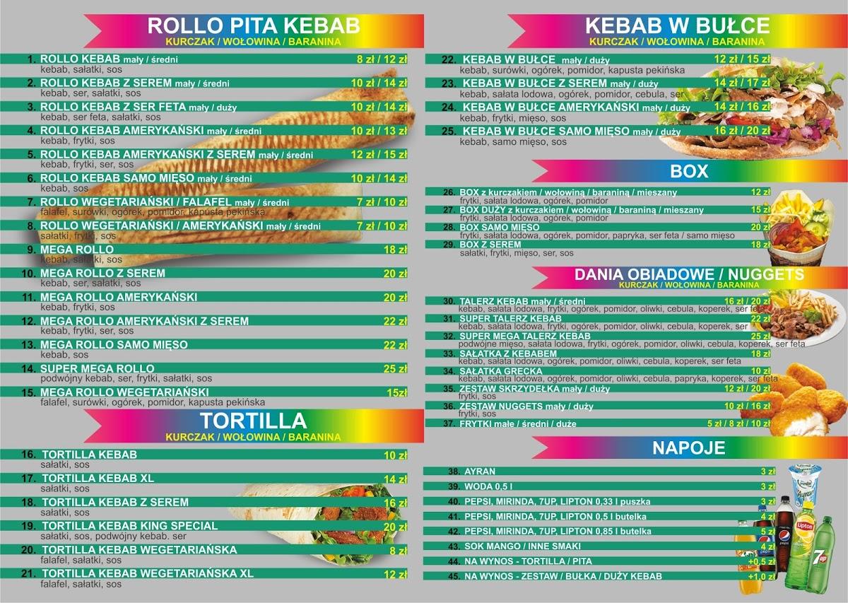 Menu at King kebab BD, Sokolka