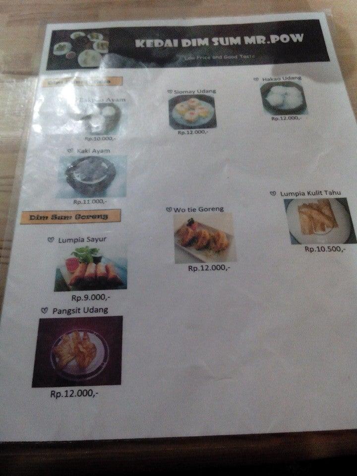 Menu at Lao Dimsum restaurant, Bandung