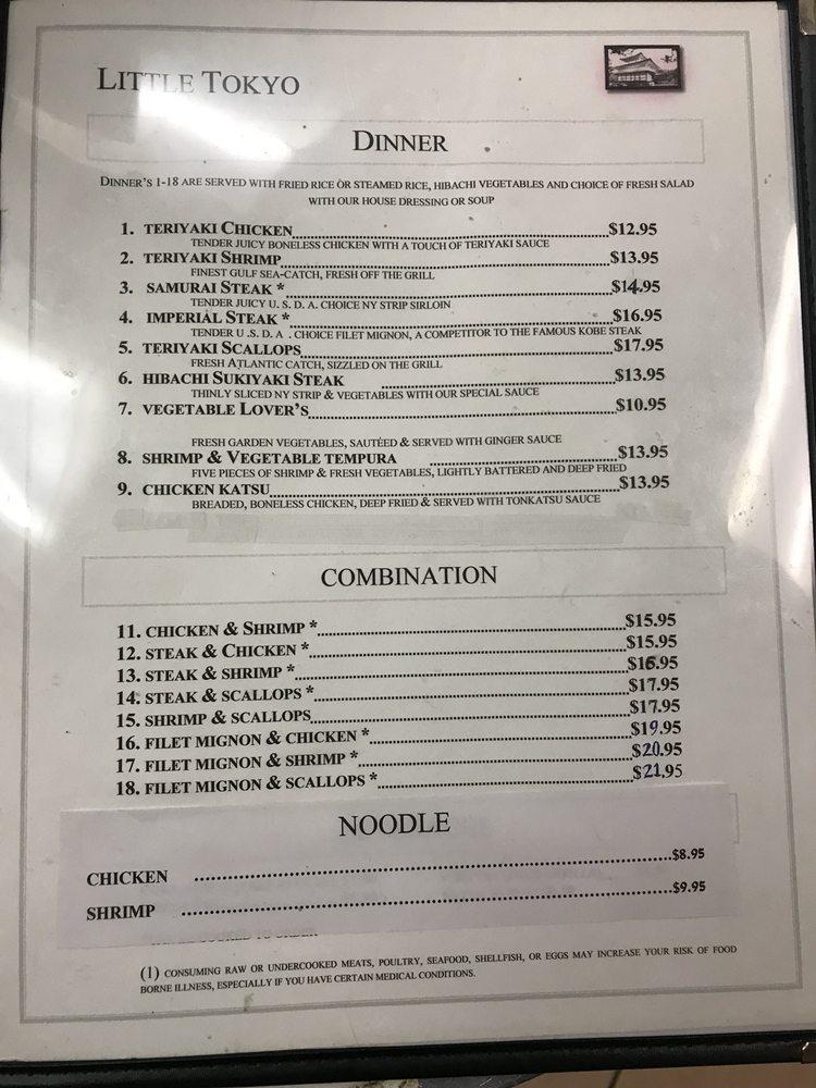 Menu at Little Tokyo Restaurant, Buford, Buford Dam Rd A