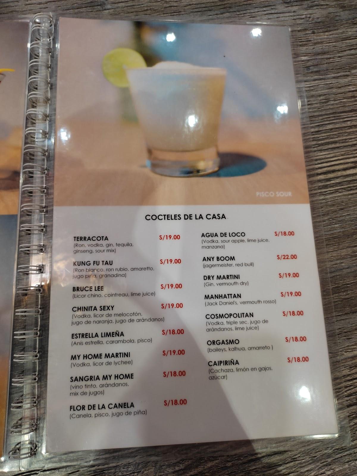 Menu at My Home sede en san miguel restaurant, San Miguel