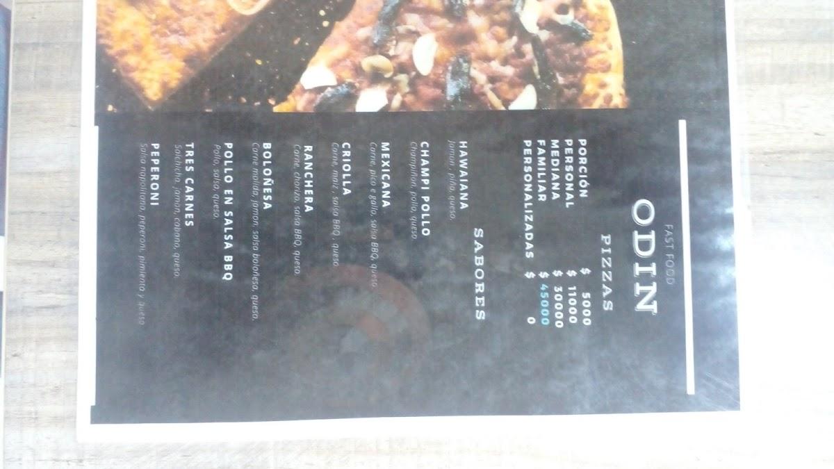 Menu at ODIN Fast Food, Soacha