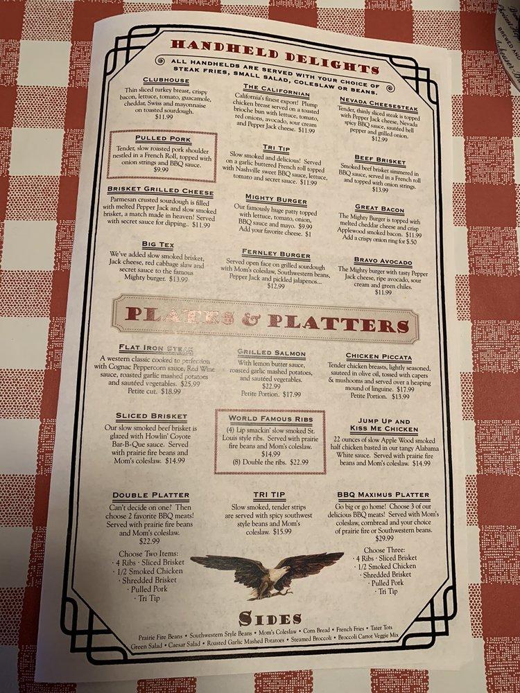 Menu at Red's Bar & Grill, Fernley, Hwy 95a N