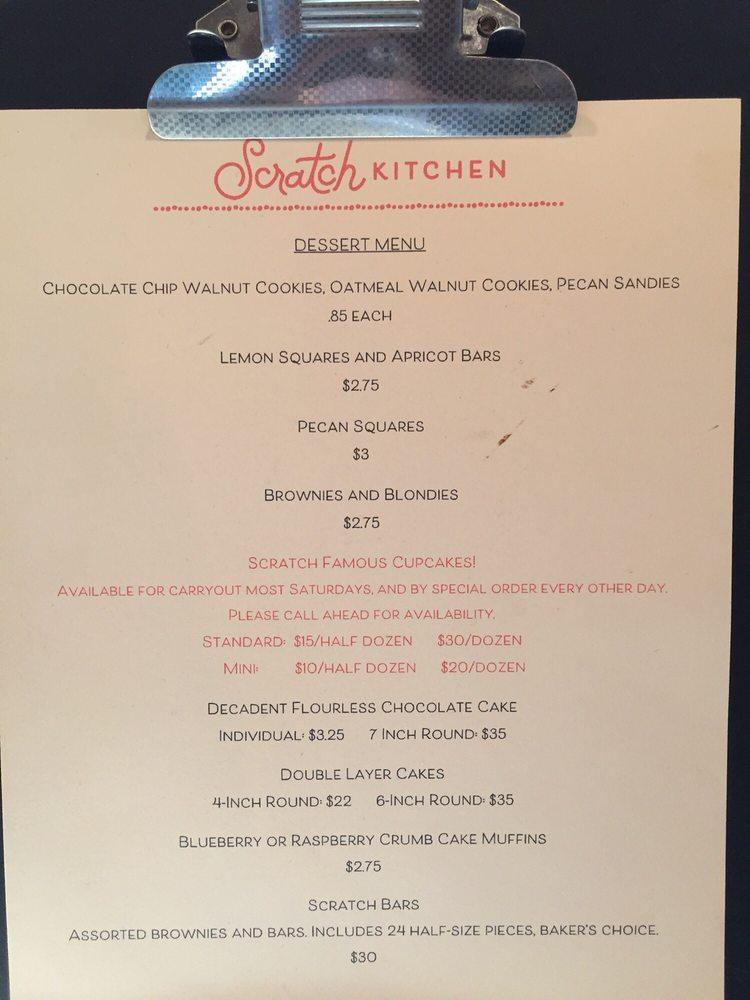 Menu at Scratch Kitchen cafe, San Antonio