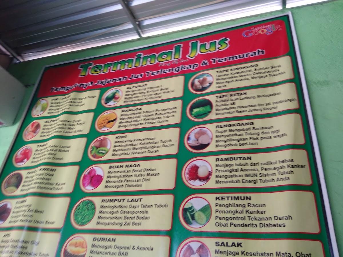 Menu at Terminal Es Jus cafeteria, Sendangadi