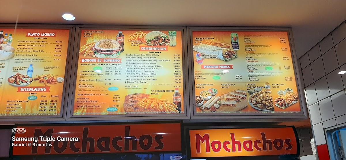 Menu at Mochachos Meyerton restaurant, Meyerton