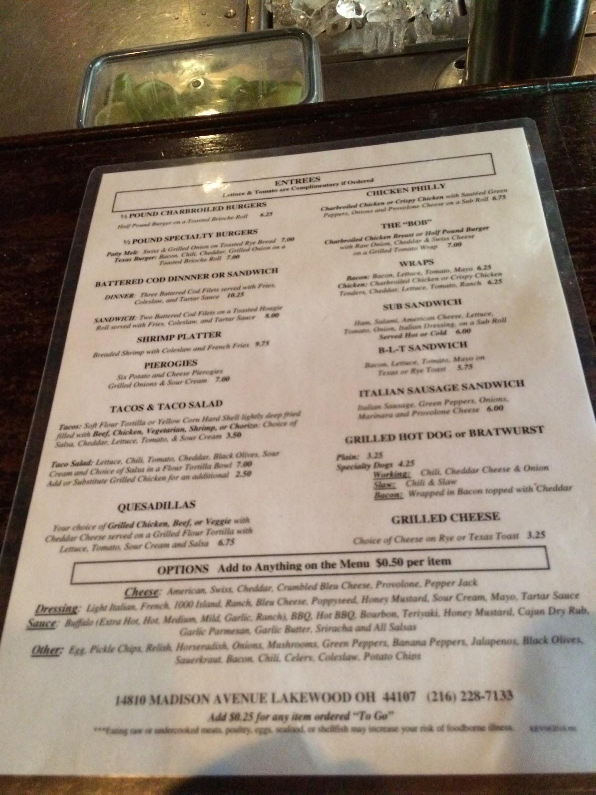 Menu at The Red Rose Cafe, Lakewood