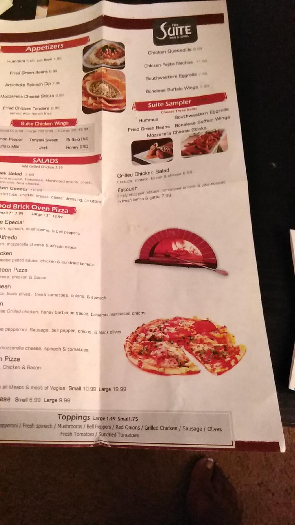 Menu at The Suite Bar & Grill, Columbus