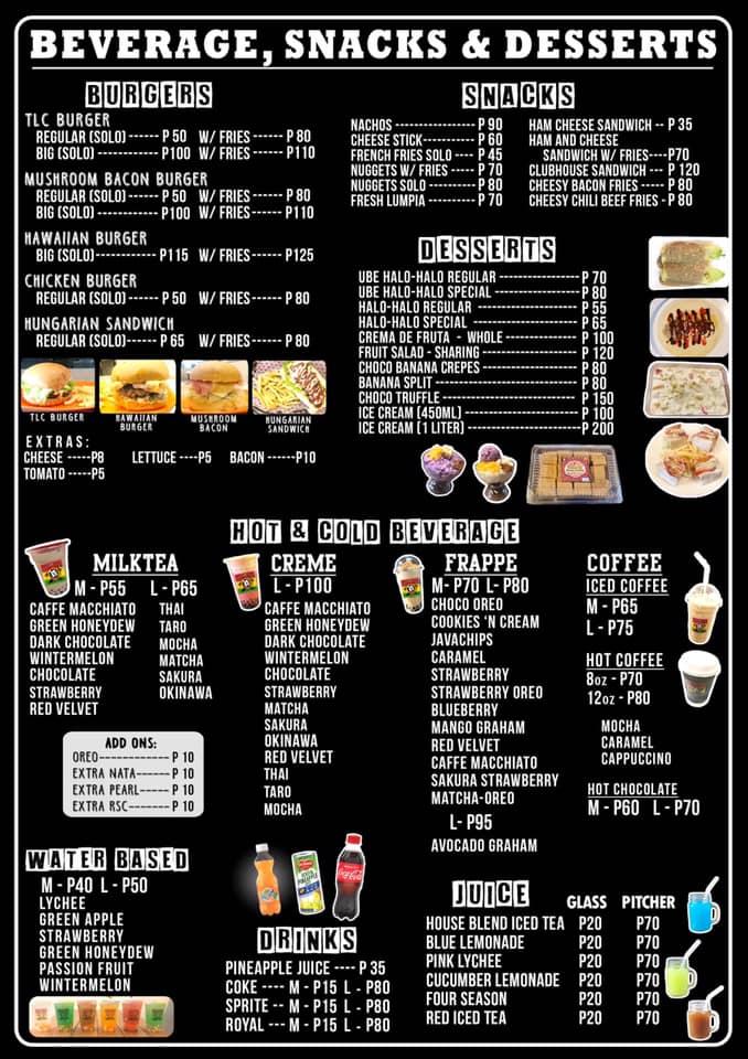 Carta del restaurante Payawal Thumbs-Up Sizzling House, San Miguel