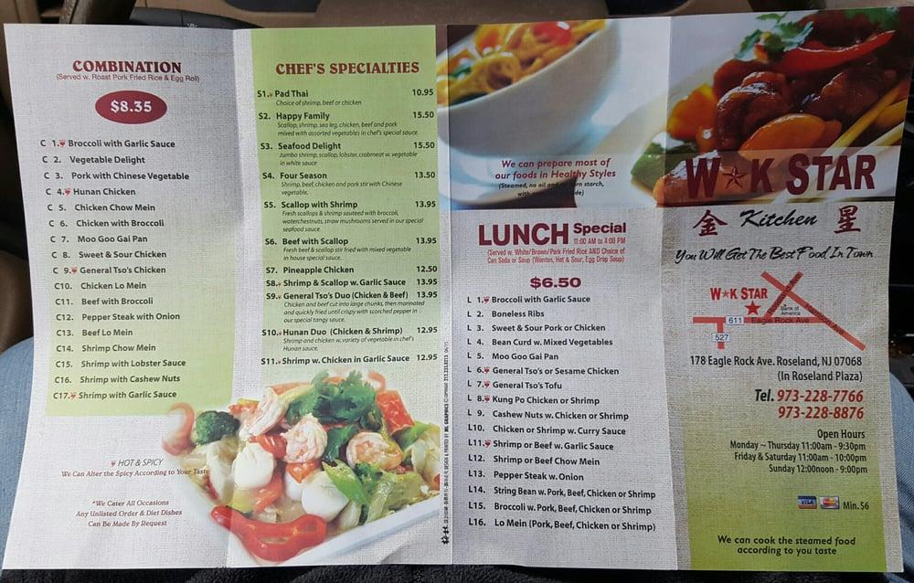 Carta del restaurante Wok Star Kitchen, Roseland