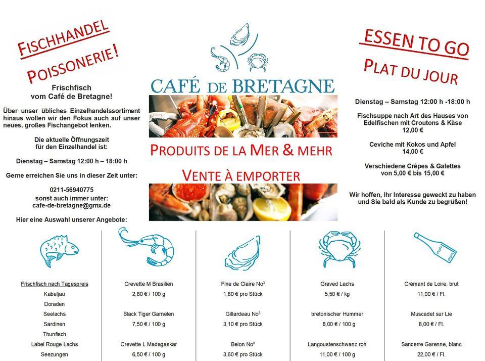 Speisekarte von Café de Bretagne restaurant, Düsseldorf, Benrather ...