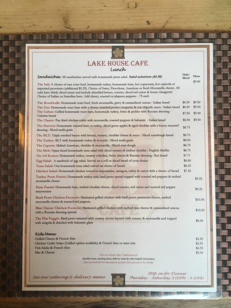 Menu at Lake House Cafe, Sparta Township