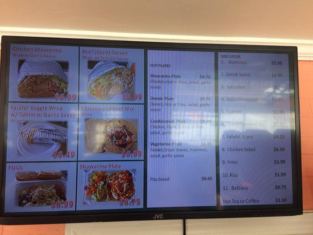 Menu at Merhaba Shawarma restaurant, Clarkston
