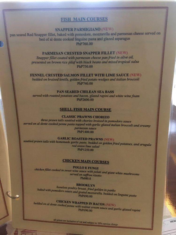 Menu at Amare by Chef Chris restaurant, Angeles, Royce Hotel M. A ...