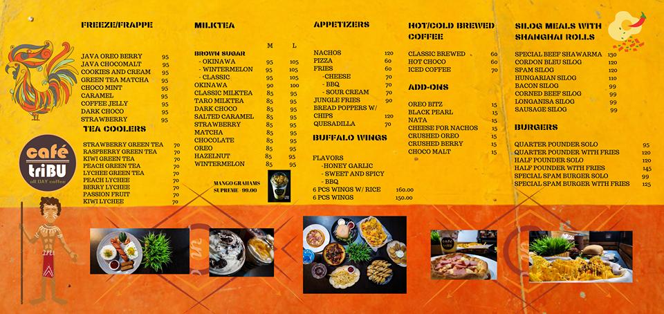 Menu at Cafe Tribu - Taytay, Taytay