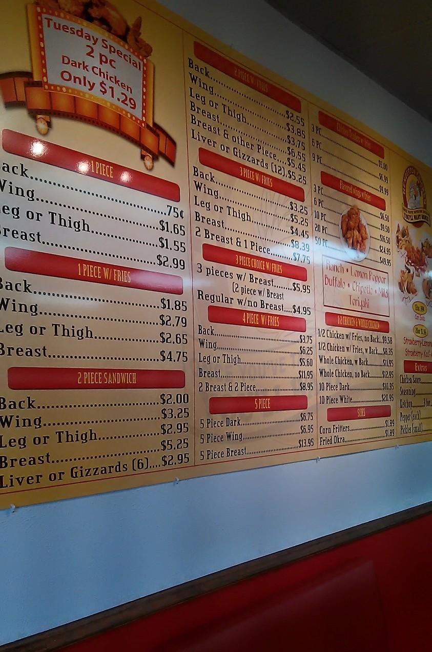 Menu at Henderson Chicken restaurant, Dallas, 4218 W Camp Wisdom Rd