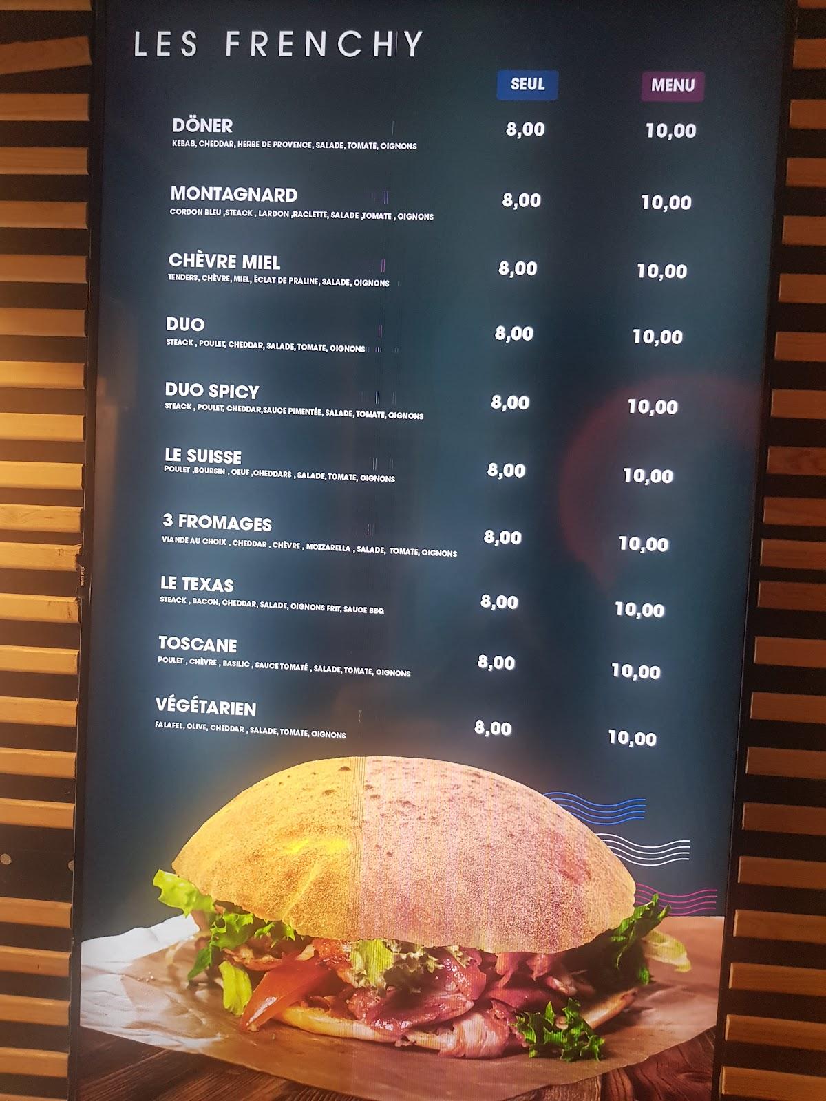 Menu at Le Frenchy restaurant, Montpellier