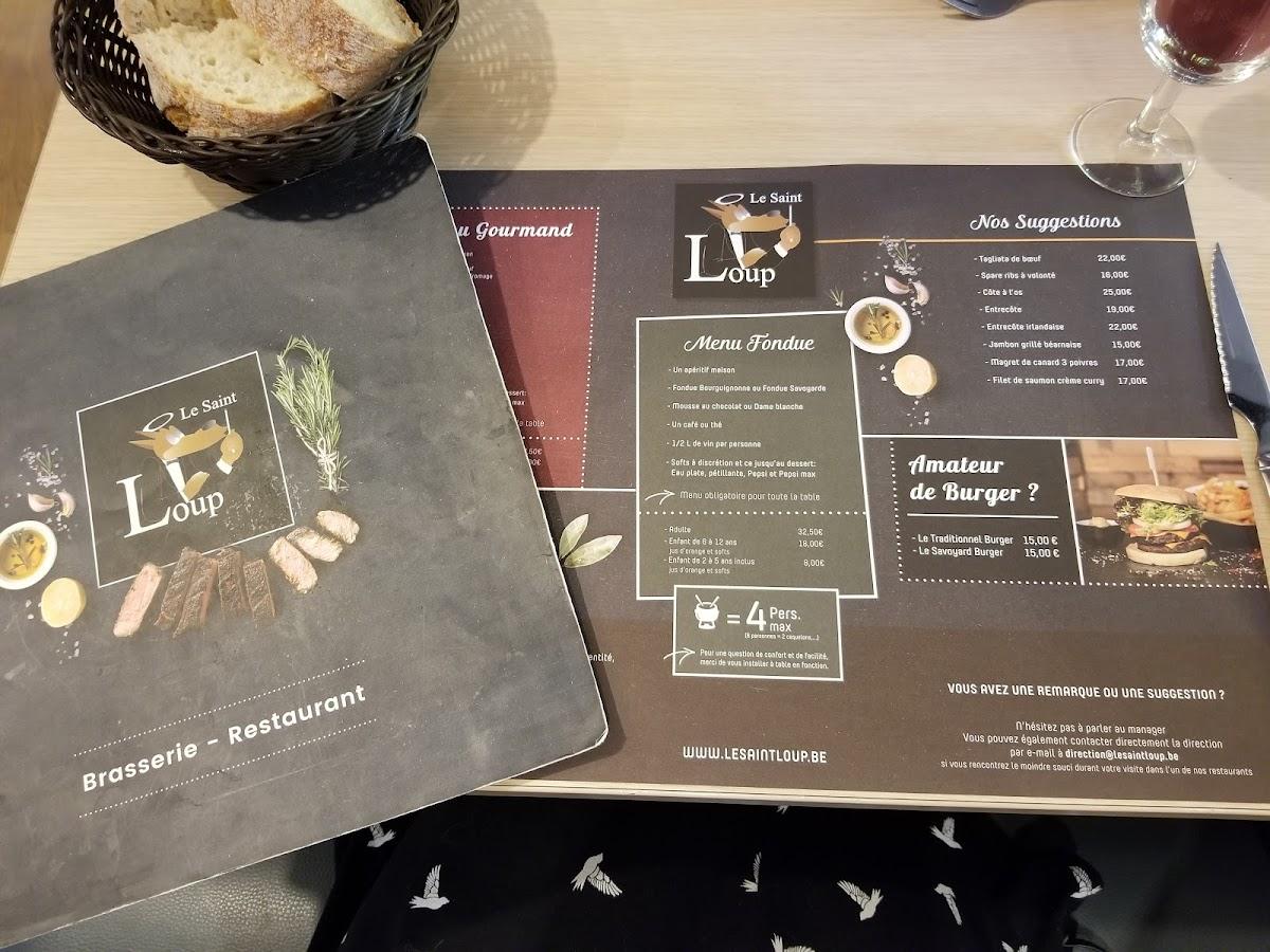 Menu au Le Saint Loup Gembloux, Gembloux, Chau. de Namur 424