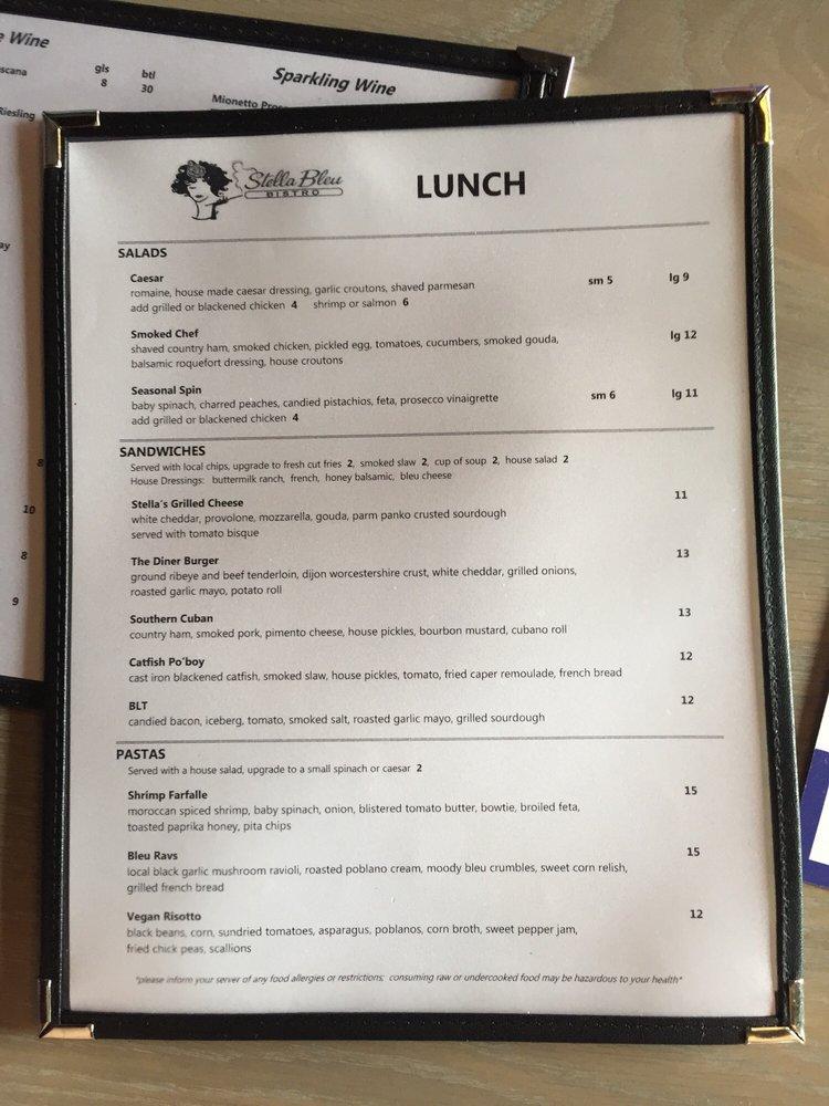 Menu at Stella Bleu Bistro pub & bar, Springfield, 20 N Fountain Ave