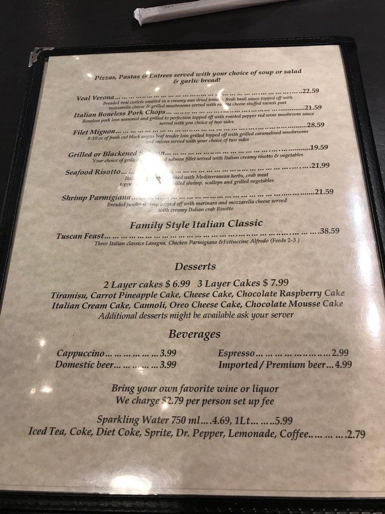 Carta de Santa Barbara Italian Cafe, Pearland, Broadway St