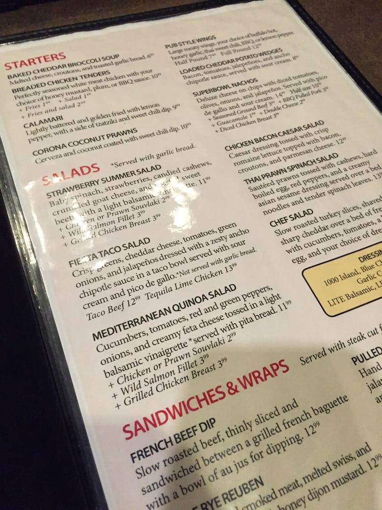 Menu at The Coquitlam Grill restaurant, Coquitlam