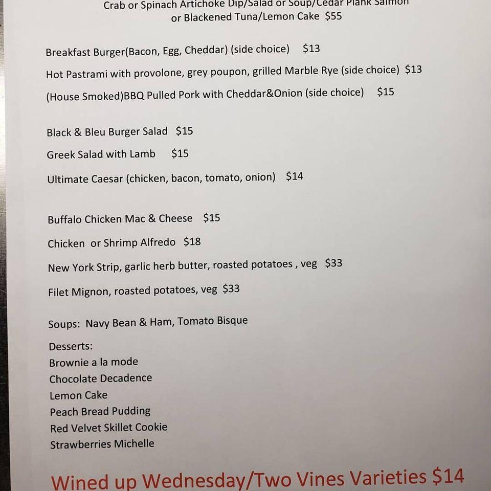 Menu at The Vine pub & bar, Elkhart