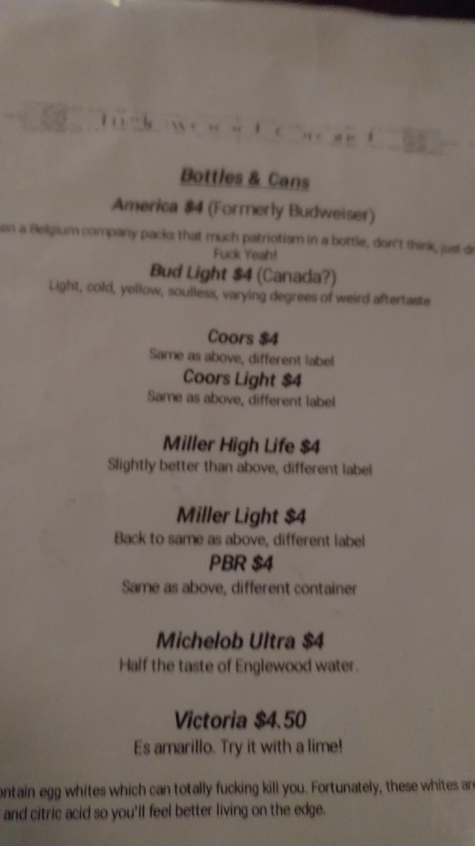 Menu at Englewood Grand pub & bar, Englewood