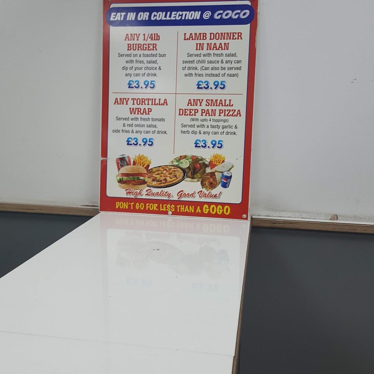 Menu at Pizza Go Go pizzeria, Dewsbury, 7-9 Corporation St