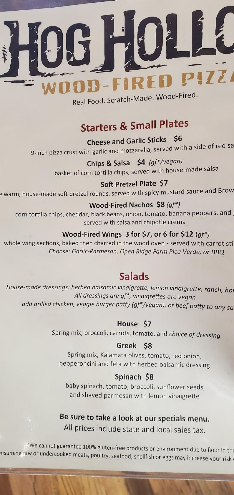 Menu at Homeplace Beer Company restaurant, Burnsville