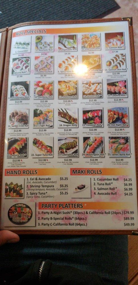 Menu at Osaka Teriyaki and Sushi restaurant, Kennewick