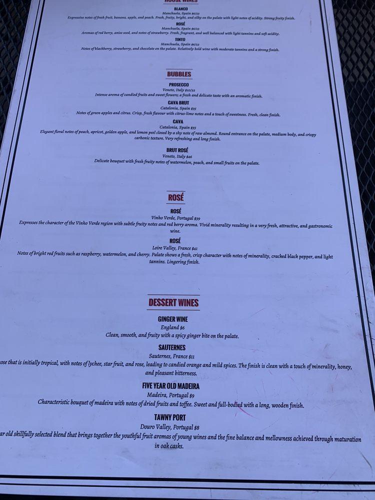 Menu at The Poppy and Parliament pub & bar, Huntsville