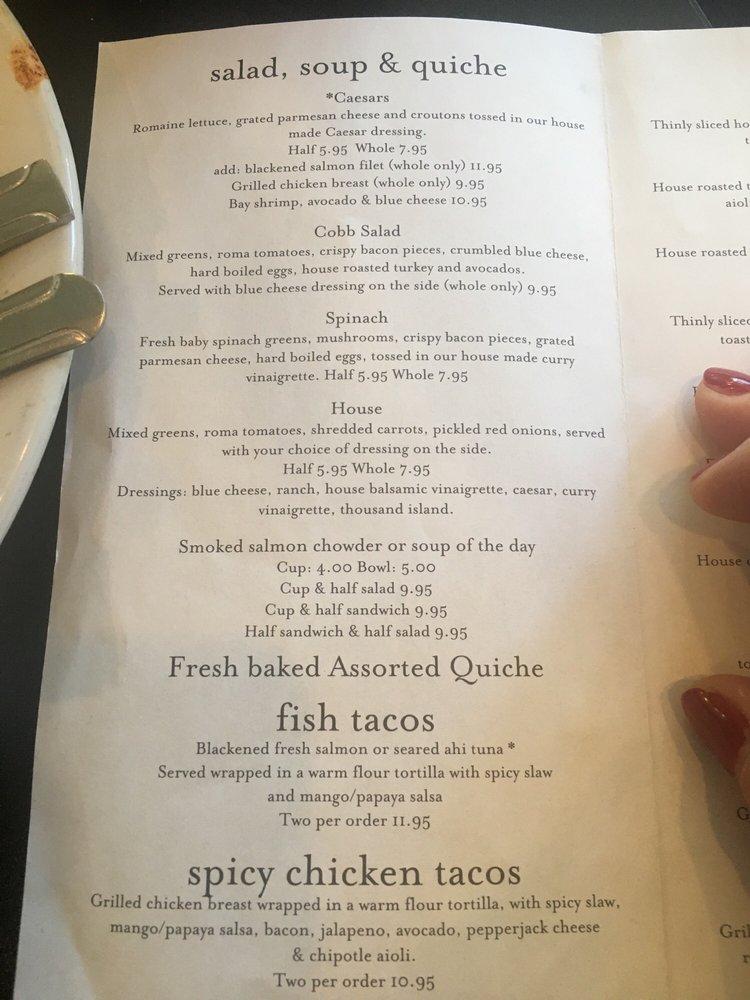 Menu at Cafe Stephanie, Newport