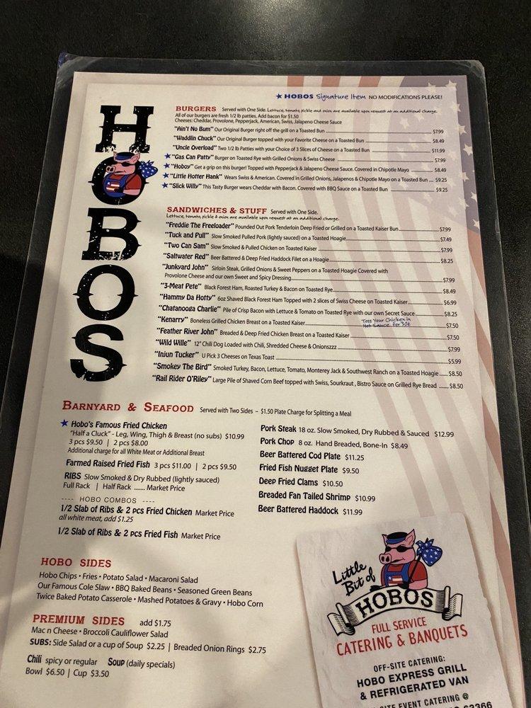 Menu at Hobos At The Legion pub & bar, St. Peters