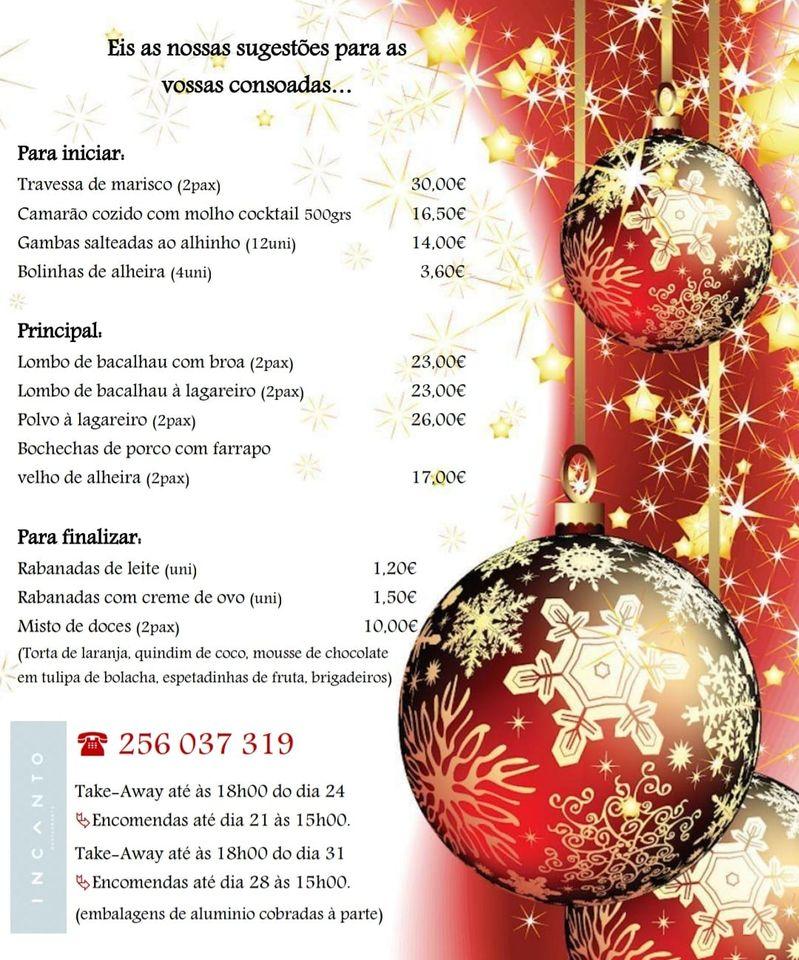 Menu em Incanto restaurante, Santa Maria da Feira
