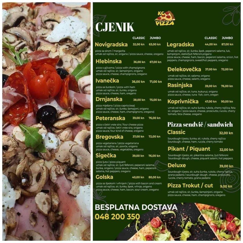 Menu da Restoran Taurus ristorante, Koprivnica