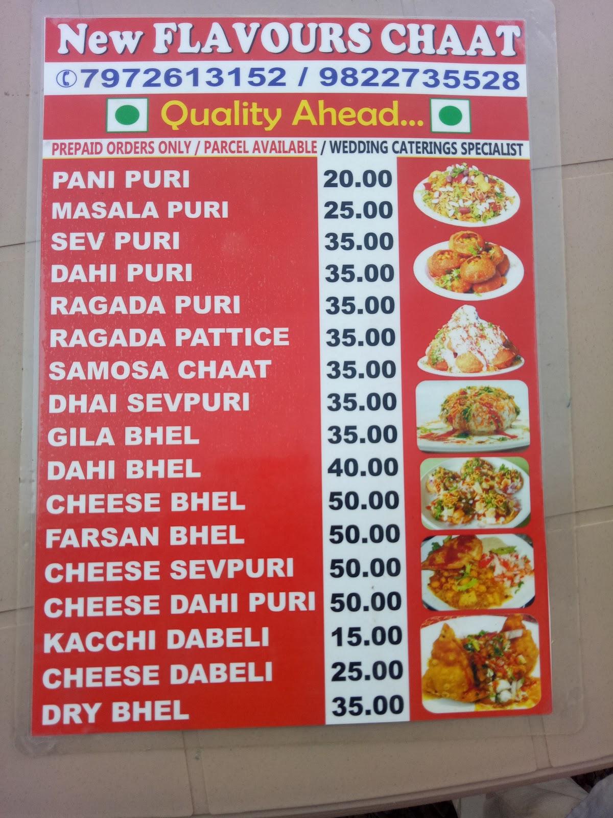 Menu at New Flavours Chaat, Pimpri-Chinchwad
