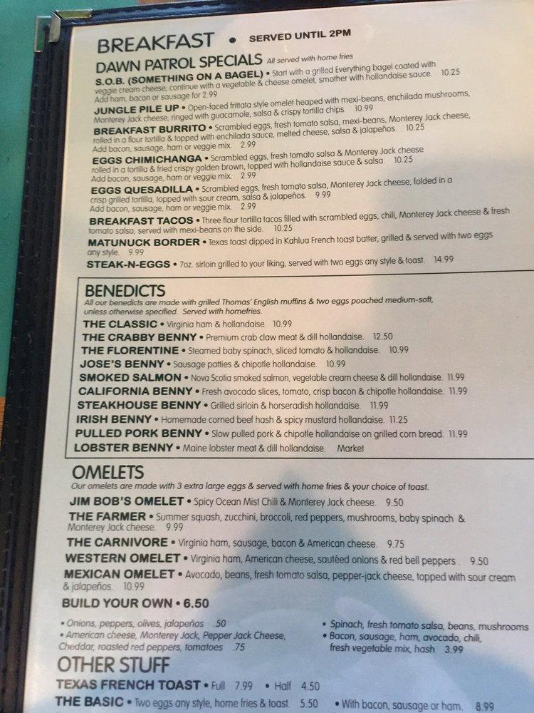 Menu at Ocean Mist pub & bar, South Kingstown
