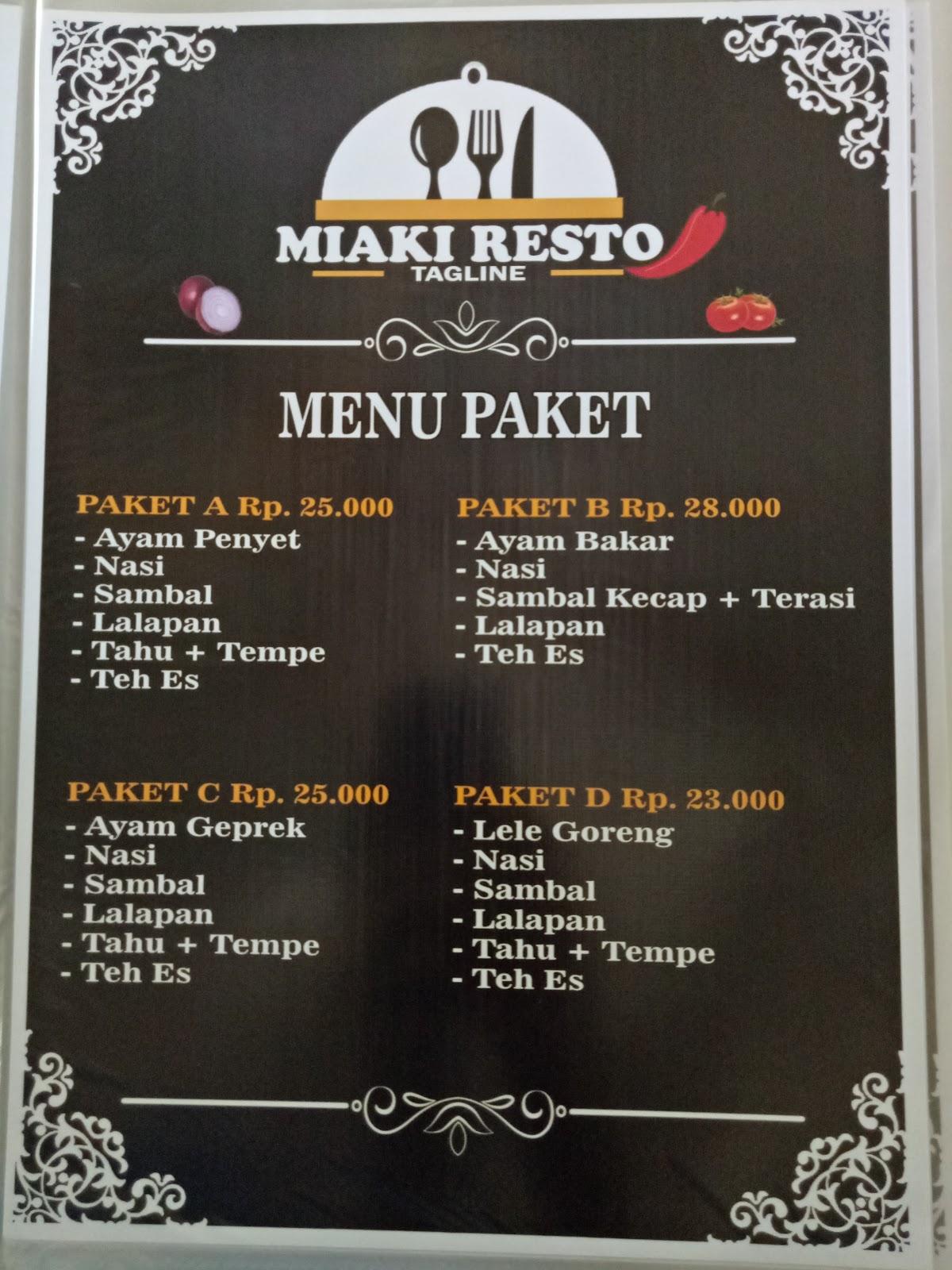 Menu at Resto Rumah Pohon Miaki restaurant, Dumai