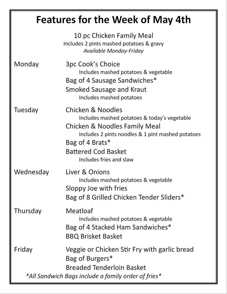 Menu at Richards Restaurant, Marion