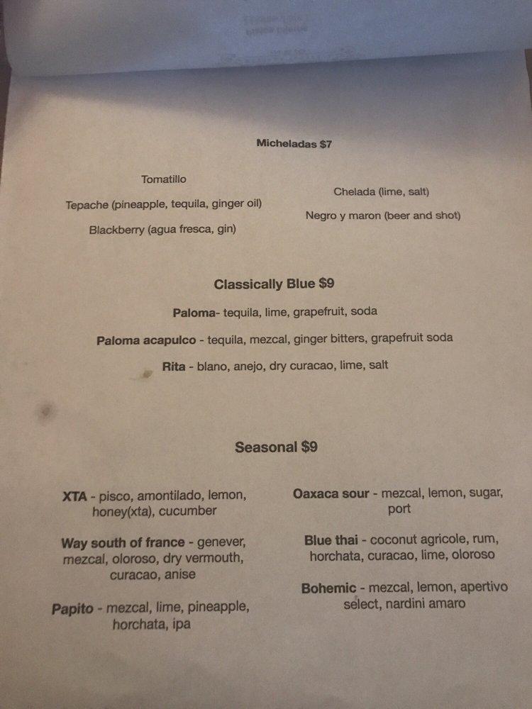 Menu at Casa Azul restaurant, Buffalo, 191 Allen St