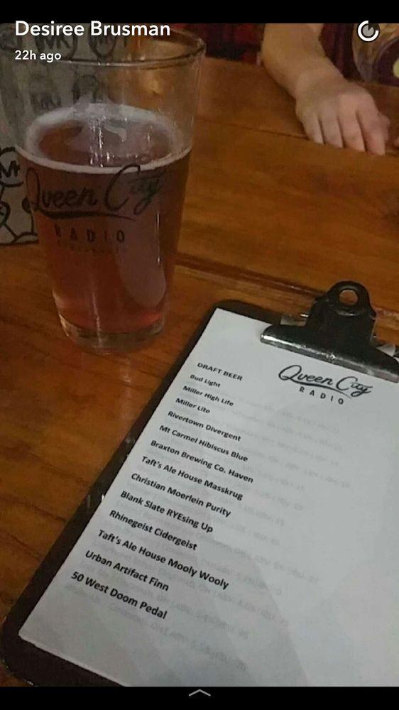 Menu at Queen City Radio pub & bar, Cincinnati