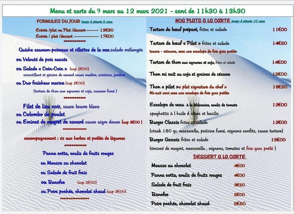 Menu au RESTAURANT LES DUNES, Castres
