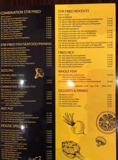 Menu at DONG PHUONG VIETNAMESE CUISINE restaurant, Carlton