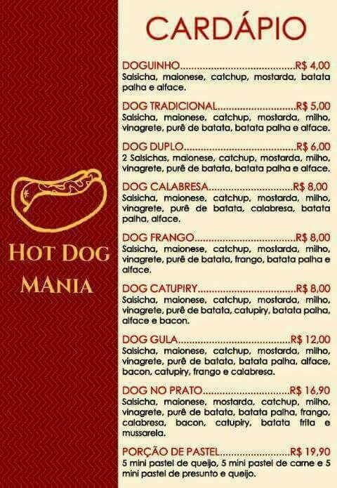Menu em Hot Dog Mania - Delivery restaurante, Morro Agudo