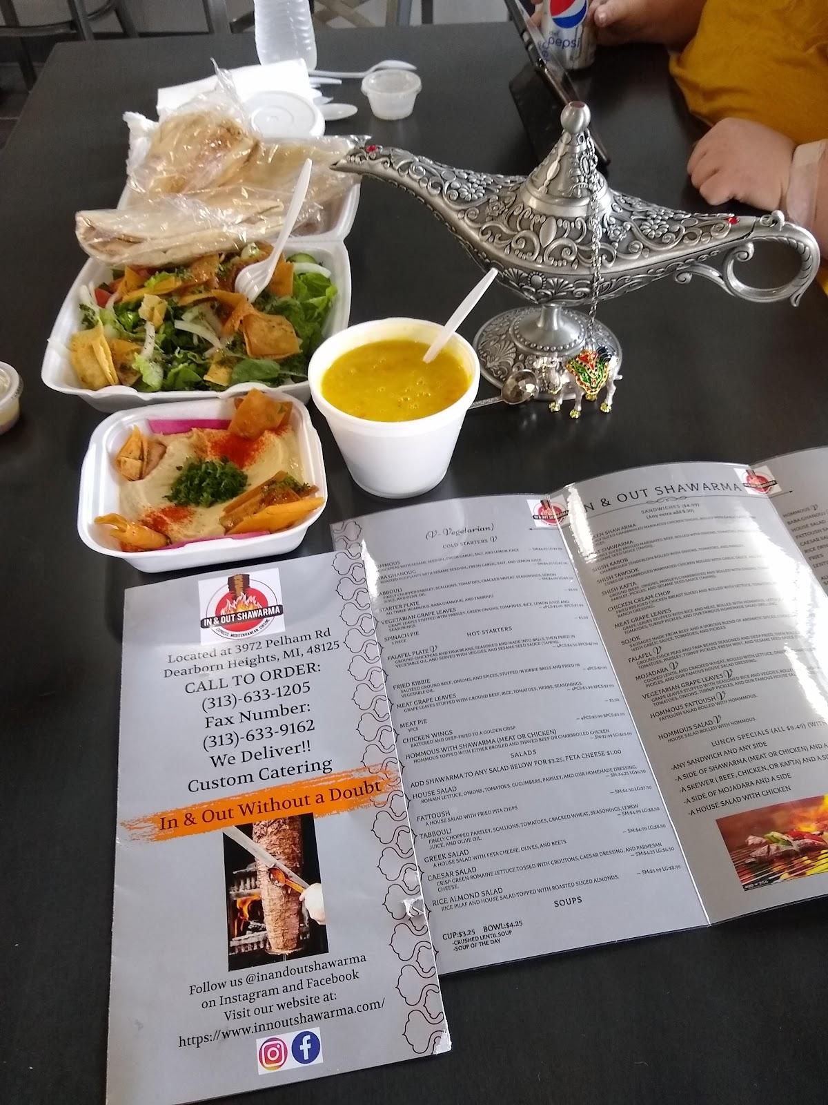 Menu at In & Out Shawarma restaurant, Dearborn Heights