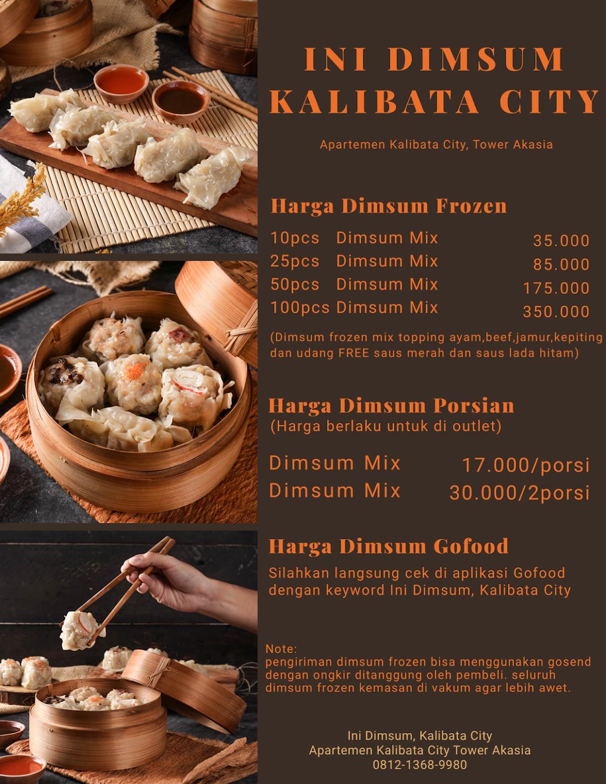 Menu at Ini Dimsum, Kalibata City restaurant, South Jakarta