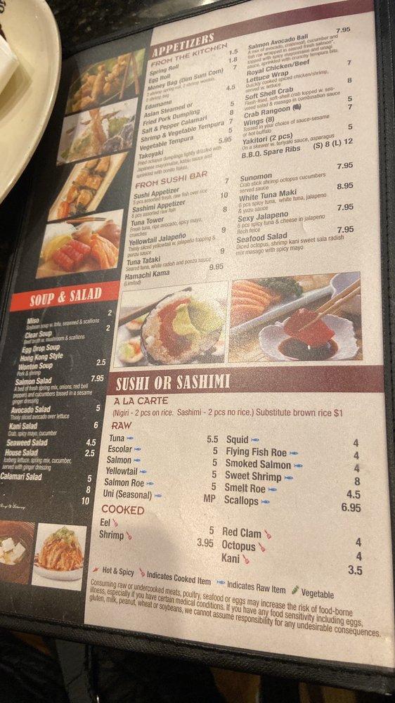 Menu at Japan 49 restaurant, Charlotte