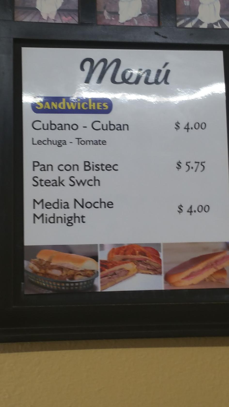 Menu at La Casa Del Pan Con Bistec restaurant, Tampa