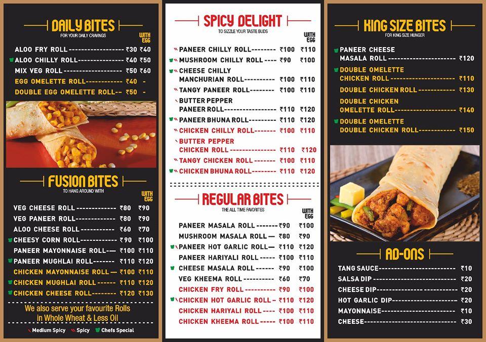 Menu at Rolls Mania, Chennai, 7